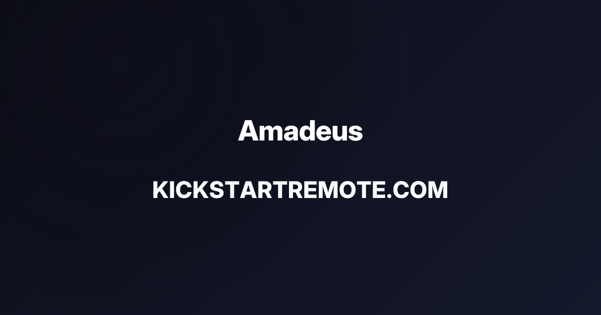 Remote Jobs at Amadeus | Kickstart Remote