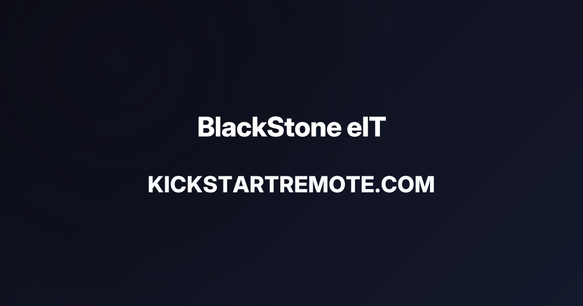 Remote Jobs at BlackStone eIT | Kickstart Remote