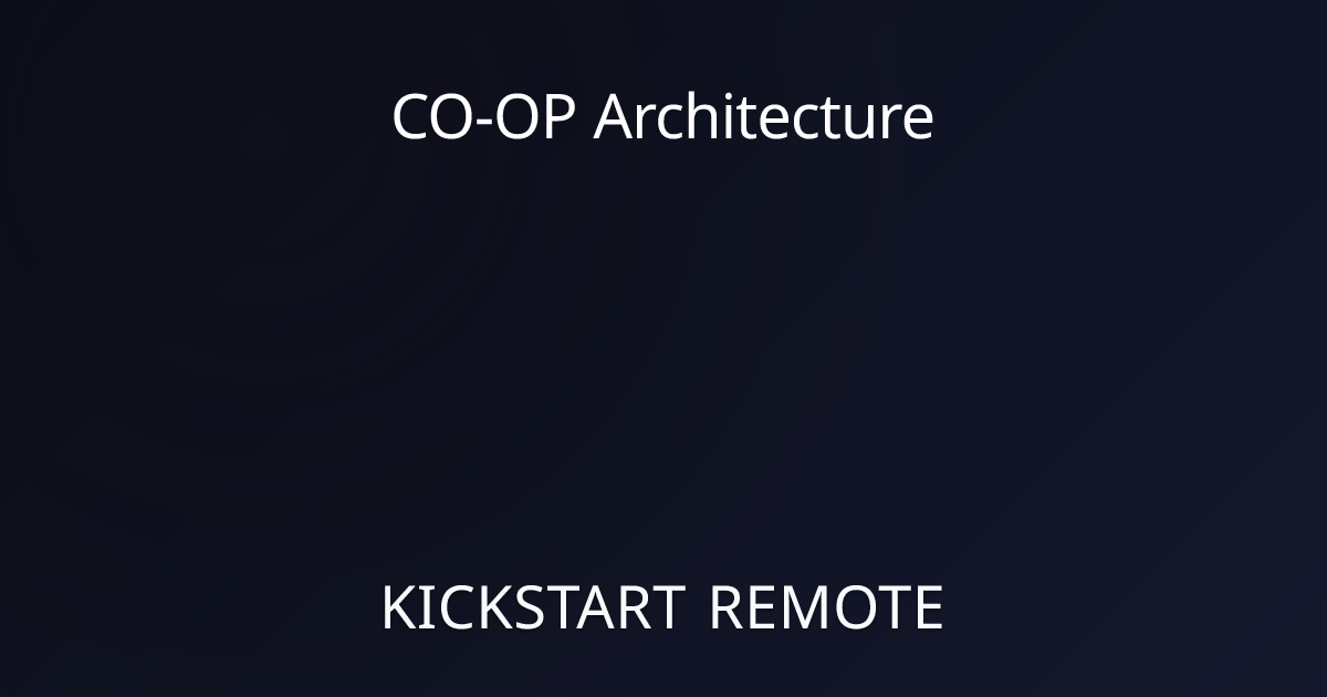 Remote Jobs at CO-OP Architecture | Kickstart Remote