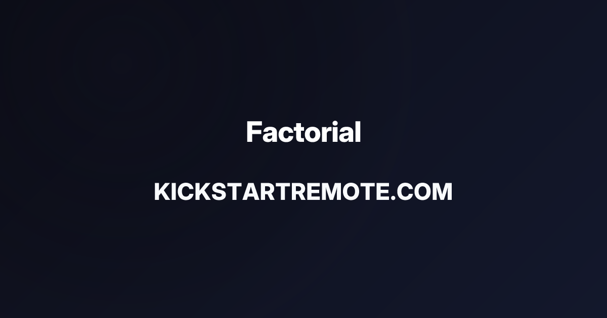 Remote Jobs at Factorial | Kickstart Remote