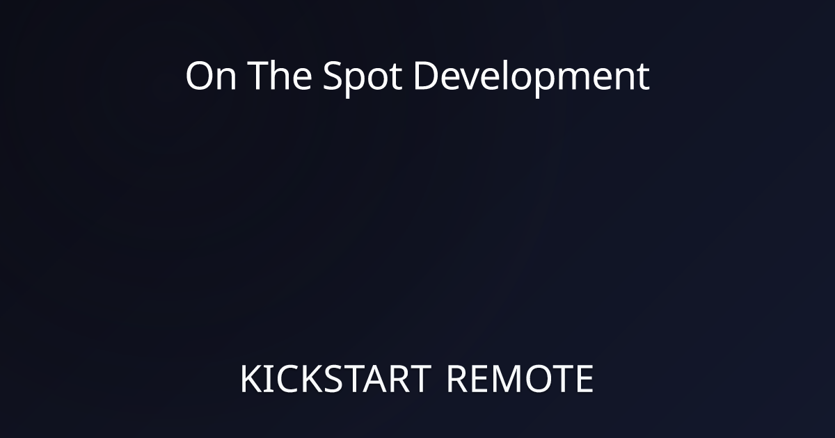 Remote Jobs at On The Spot Development | Kickstart Remote
