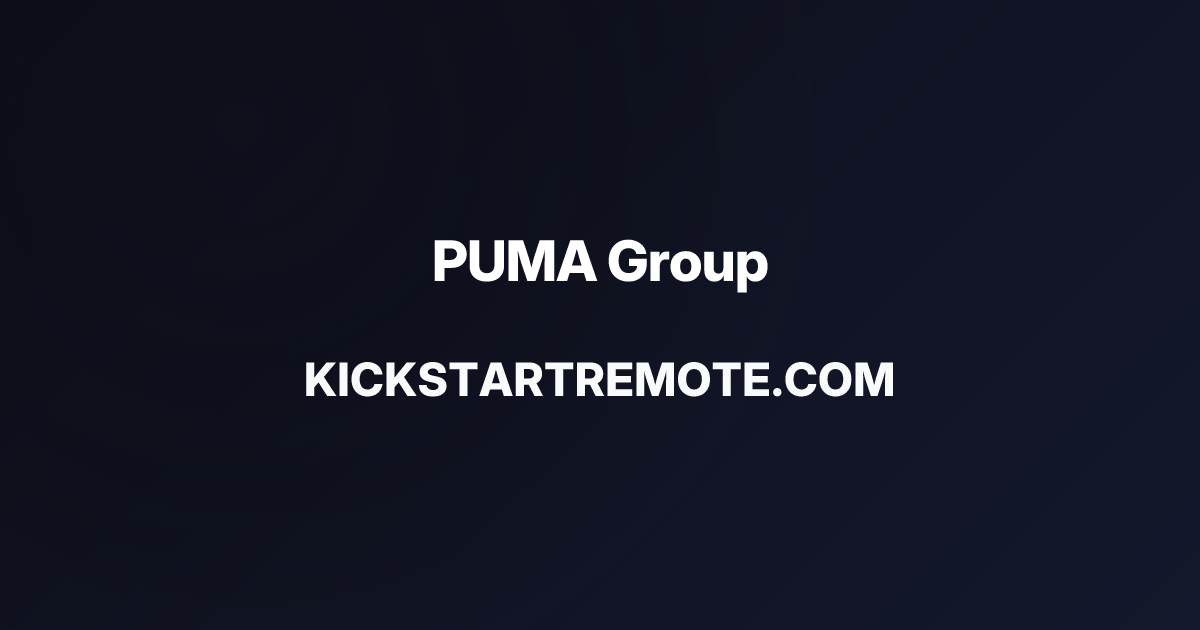 Remote Jobs at PUMA Group | Kickstart Remote