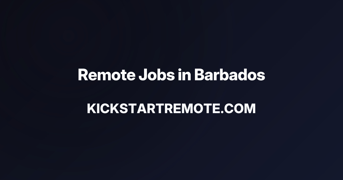 1 Remote Jobs in Barbados | Work From Home Positions | Apply Now ...