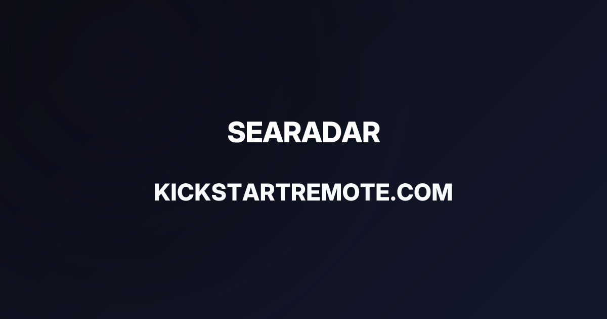Remote Jobs at SEARADAR | Kickstart Remote