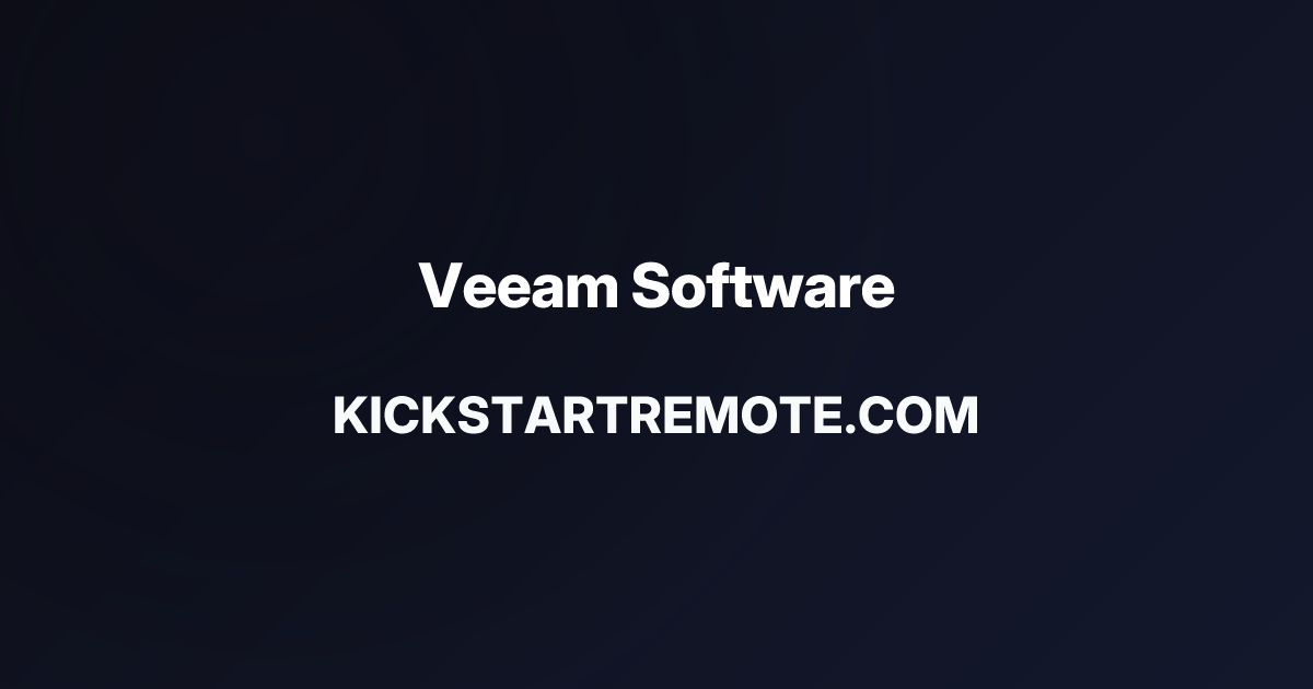 Remote Jobs at Veeam Software | Kickstart Remote