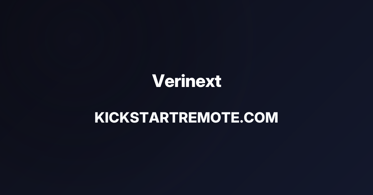 Remote Jobs at Verinext | Kickstart Remote