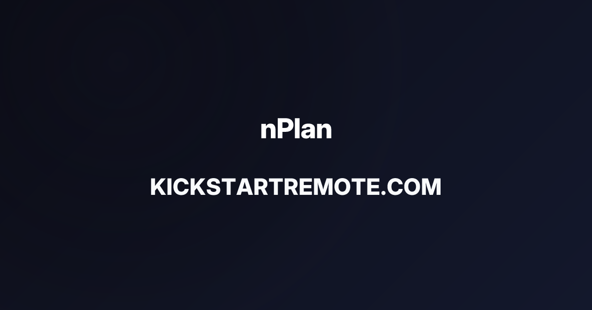 Remote Jobs at nPlan | Kickstart Remote