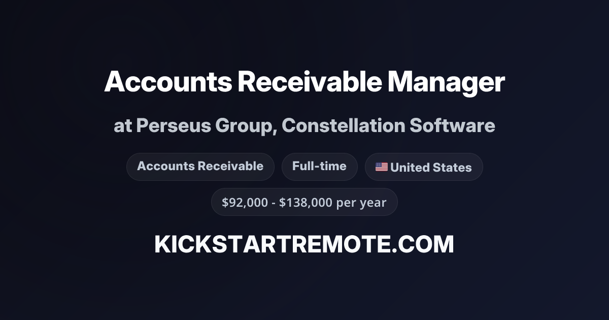 Accounts Receivable Manager at Perseus Group, Constellation Software ...