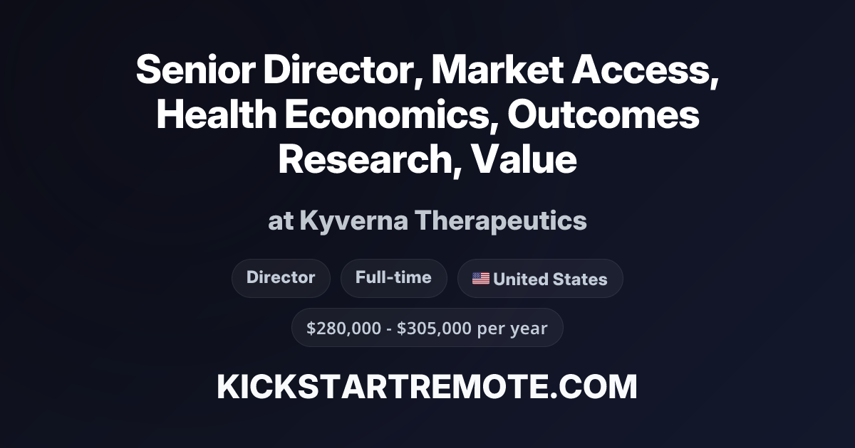 Senior Director, Market Access, Health Economics, Outcomes Research ...