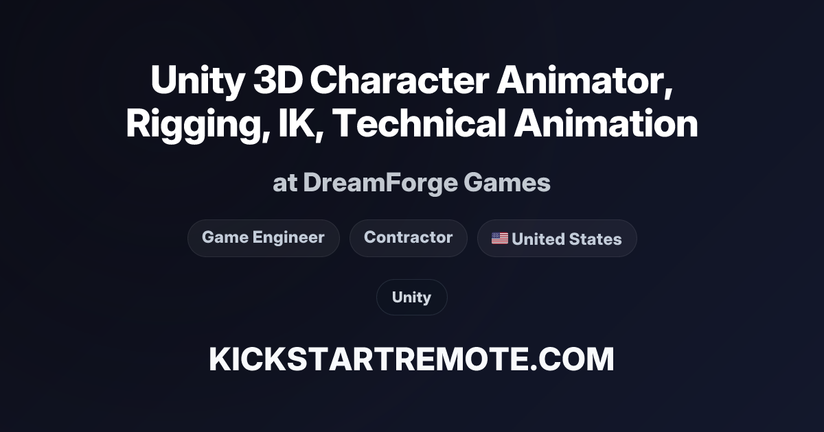Unity 3D Character Animator, Rigging, IK, Technical Animation at ...